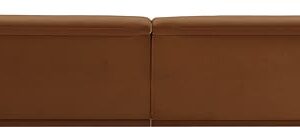 Meridian Furniture 194Saddle-S119 Cascade Collection Modern | Contemporary Modular Sofa with Soft Saddle Velvet Fabric, Deep Channel Tufting, Curved Arms, 118" W x 35" D x 28" H, Saddle