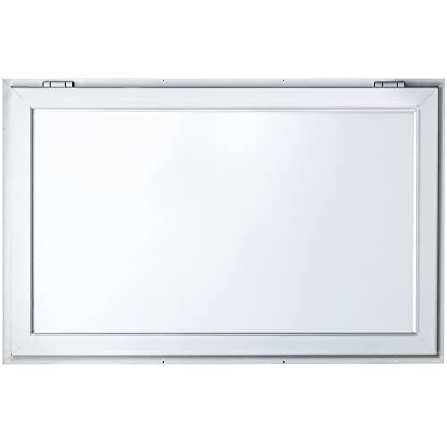 VEVOR Concession Window 36 x 24 Inch, Concession Stand Serving Window Door with Double-Point Fork Lock, Concession Awning Door Up to 85 Degrees for Food Trucks, Glass Not Included