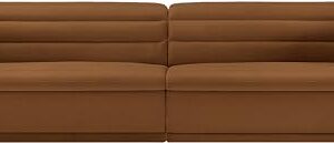 Meridian Furniture 194Saddle-S119 Cascade Collection Modern | Contemporary Modular Sofa with Soft Saddle Velvet Fabric, Deep Channel Tufting, Curved Arms, 118" W x 35" D x 28" H, Saddle