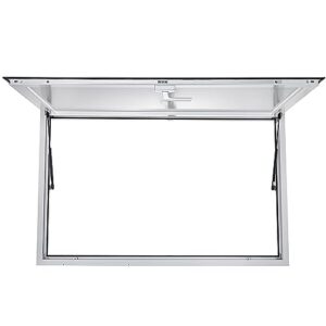 VEVOR Concession Window 64 x 40 Inch, Concession Stand Serving Window Door with Double-Point Fork Lock, Concession Awning Door Up to 85 Degrees for Food Trucks, Glass Not Included