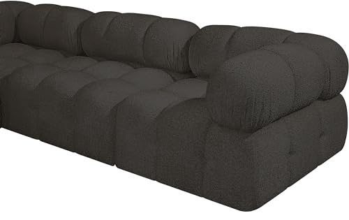 Meridian Furniture 611Brown-Sec4A Ames Collection Modern | Contemporary Modular Sectional with Rich Brown Boucle Fabric, Modular to Create Infinite Configurations, 102" W x 68" D x 28" H, Brown