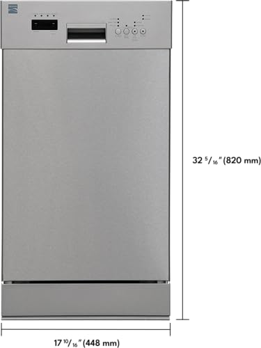 Kenmore 18" Built-In Stainless Steel Tub Dishwasher with EasyFlex 3rd Rack, SmartWash, UltraWash Plus, TurboDry, MoreSpace Adjustable Rack, Energy Star Certified, Fingerprint Resistant Stainless Steel