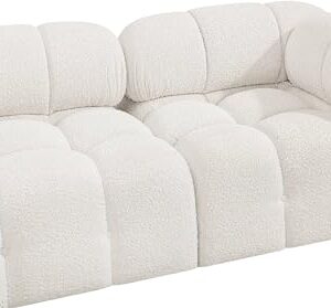 Meridian Furniture 611Cream-S68A Ames Collection Modern | Contemporary Modular Sofa with Rich Cream Boucle Fabric, Modular to Create Infinite Configurations, 68" W x 34" D x 28" H, Cream