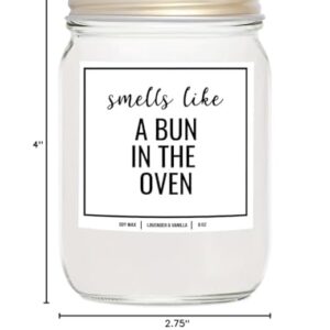 YouNique Designs Pregnancy Announcement Candle for Grandparents Dad Family Uncle Aunt, 8 Oz, Pregnancy Reveal to Parents, White All Natural Soy Vegan Aromatherapy Candles (Lavender & Vanilla)