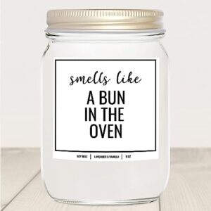 YouNique Designs Pregnancy Announcement Candle for Grandparents Dad Family Uncle Aunt, 8 Oz, Pregnancy Reveal to Parents, White All Natural Soy Vegan Aromatherapy Candles (Lavender & Vanilla)