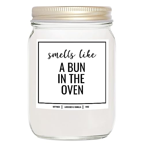 YouNique Designs Pregnancy Announcement Candle for Grandparents Dad Family Uncle Aunt, 8 Oz, Pregnancy Reveal to Parents, White All Natural Soy Vegan Aromatherapy Candles (Lavender & Vanilla)