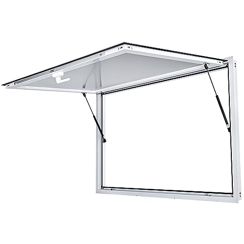 VEVOR Concession Window 64 x 40 Inch, Concession Stand Serving Window Door with Double-Point Fork Lock, Concession Awning Door Up to 85 Degrees for Food Trucks, Glass Not Included