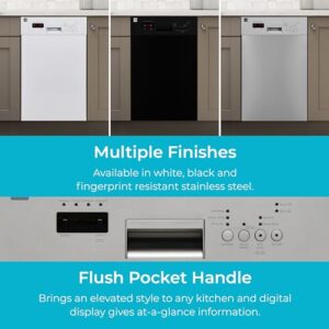 Kenmore 18" Built-In Stainless Steel Tub Dishwasher with EasyFlex 3rd Rack, SmartWash, UltraWash Plus, TurboDry, MoreSpace Adjustable Rack, Energy Star Certified, Fingerprint Resistant Stainless Steel