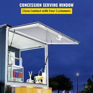 VEVOR Concession Window 64 x 40 Inch, Concession Stand Serving Window Door with Double-Point Fork Lock, Concession Awning Door Up to 85 Degrees for Food Trucks, Glass Not Included