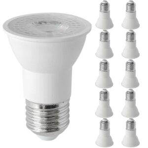 par16 led bulb daylight white 6500k, 10 pack 5.5w 50w halogen equivalent spotlight bulb, 500lm, dimmable e26 base track lighting led for kitchen