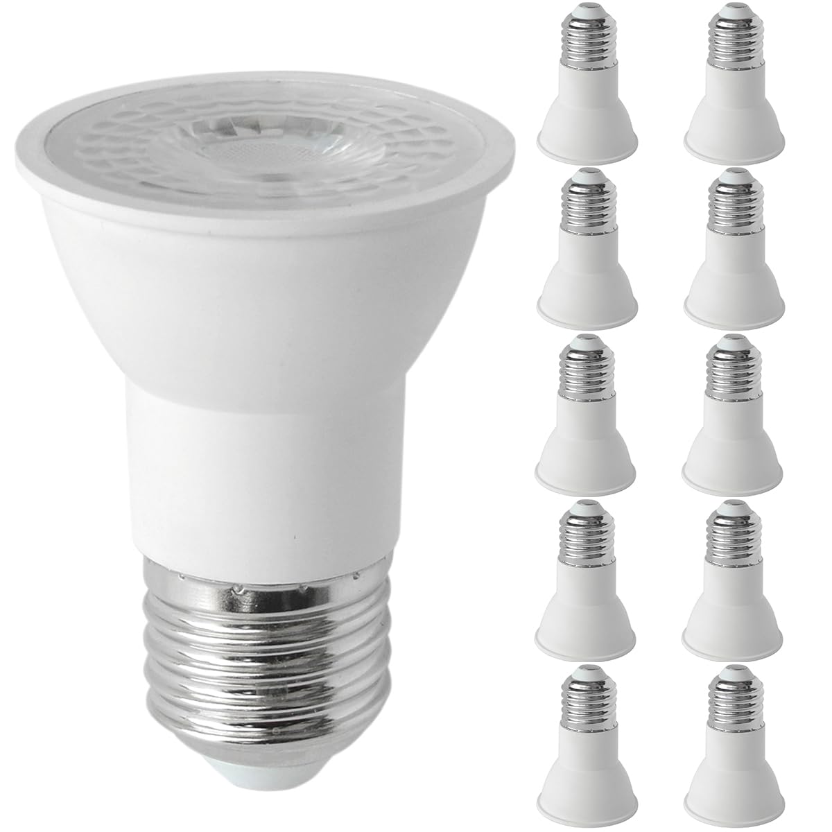 PAR16 LED Bulb Daylight White 6500K, 10 Pack 5.5W 50W Halogen Equivalent Spotlight Bulb, 500LM, Dimmable E26 Base Track Lighting LED for Kitchen