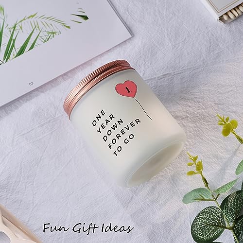 One Year, 1st, 1 Year, First Anniversary Candle Gifts for Him Her Couple- Best Happy Paper Anniversary Girlfriend Boyfriend Wife Husband Romantic Gift