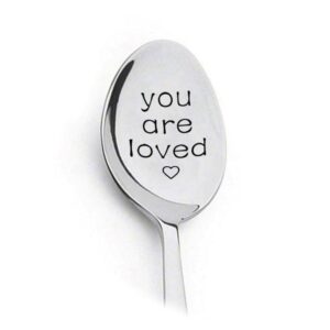 you are loved gifts spoon for women men coffee tea gift for grandma husband christmas birthday gifts for mom wife romantic gifts for boyfriend girlfriend ice cream spoons