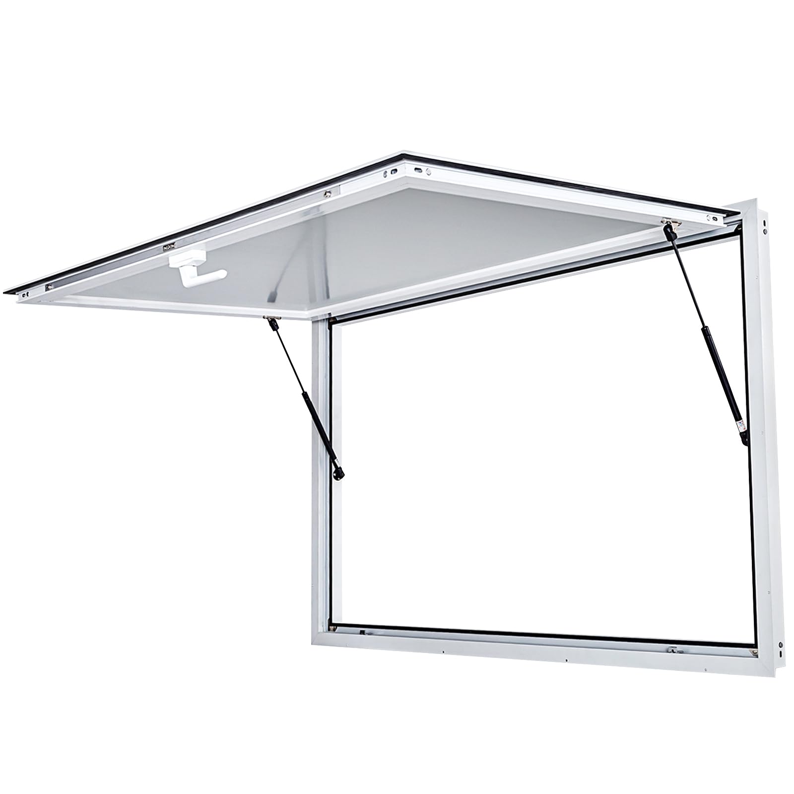 VEVOR Concession Window 36 x 24 Inch, Concession Stand Serving Window Door with Double-Point Fork Lock, Concession Awning Door Up to 85 Degrees for Food Trucks, Glass Not Included