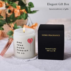 One Year, 1st, 1 Year, First Anniversary Candle Gifts for Him Her Couple- Best Happy Paper Anniversary Girlfriend Boyfriend Wife Husband Romantic Gift