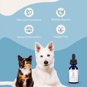 PranaPets Urinary Tract Support Liquid Supplement for Pets | Dog & Cat Urinary Supplement | Natural Bladder Support for Dogs & Cats