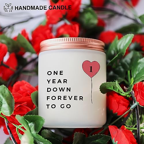 One Year, 1st, 1 Year, First Anniversary Candle Gifts for Him Her Couple- Best Happy Paper Anniversary Girlfriend Boyfriend Wife Husband Romantic Gift