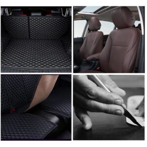 ikasus Quilted Foam Vinyl Fabric Diamond Pattern with Thick Sponge Backing Faux Leather Fabric for Car Headliner, Furniture Upholstery, Headboards,155x100CM