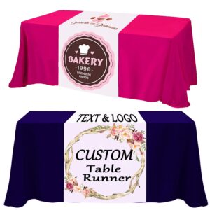 xinyimai custom table runner, customize tablecloths with business logos or your text and, personalize diy the tablecloth with your image, suitable for birthday, party, wedding, holiday decorati