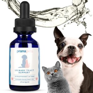 PranaPets Urinary Tract Support Liquid Supplement for Pets | Dog & Cat Urinary Supplement | Natural Bladder Support for Dogs & Cats