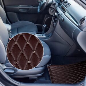 ikasus Quilted Foam Vinyl Fabric Diamond Pattern with Thick Sponge Backing Faux Leather Fabric for Car Headliner, Furniture Upholstery, Headboards,155x100CM