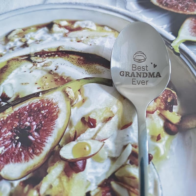 Gifts for Grandma from Granddaughter Grandson Best Grandma Ever Spoon for Grandma Grandmother Christmas Mothers Day Gift for Grandma Granny Coffee Tea Lovers Gifts Spoons