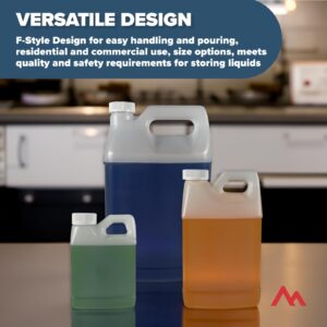 Pinnacle Mercantile Premium F-Style Bottles Set - Leak-Proof Design, Durable HDPE Plastic, Ideal for Chemicals, Oils, and Liquids 64oz pack of 3