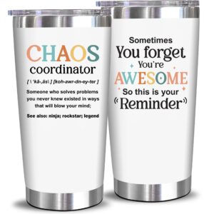 NewEleven Christmas Gifts For Women – Chaos Coordinator Gifts For Women, Boss, Manager, Coworker, Best Friend - Appreciation, Inspirational Gifts For Teacher, Nurse, Social Worker – 20 Oz Tumbler