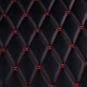 ikasus quilted foam vinyl fabric diamond pattern with thick sponge backing faux leather fabric for car headliner, furniture upholstery, headboards,155x100cm