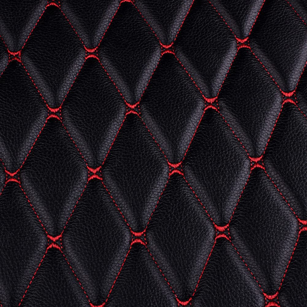 ikasus Quilted Foam Vinyl Fabric Diamond Pattern with Thick Sponge Backing Faux Leather Fabric for Car Headliner, Furniture Upholstery, Headboards,155x100CM