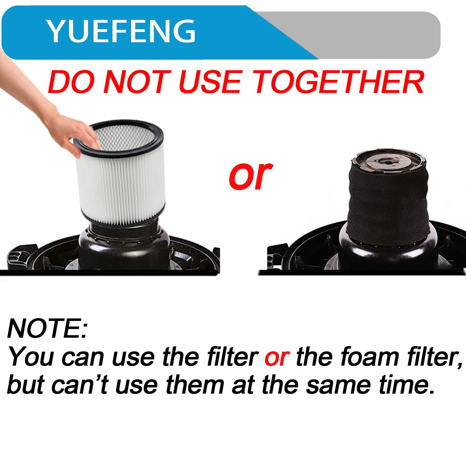 YUEFENG Filter Compatible with Shop-Vac 90350 90304 90333 Replacement fits most Wet/Dry Vacuum Cleaners 5 Gallon and above (2+2+4)