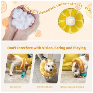 KUDES Cat Small Dog Cone Collar,{Fruit Series}Cute Orange Waterproof Elizabethan e Collar Anti-Bite Lick Wound Healing Protective Neck Cone After Surgery Recovery Collar for Small Pet,All-Season Style