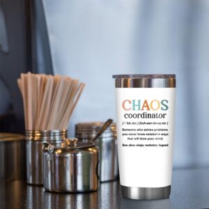 NewEleven Christmas Gifts For Women – Chaos Coordinator Gifts For Women, Boss, Manager, Coworker, Best Friend - Appreciation, Inspirational Gifts For Teacher, Nurse, Social Worker – 20 Oz Tumbler