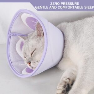 Breathable Cat Cone Collar Soft, Cat Recovery Collar Cone for Cats After Surgery, Cat Cones to Stop Licking, Adjustable E Collar Cat Cones Anti-Scratching Kitten Cone Cat Collar Not Block Vision