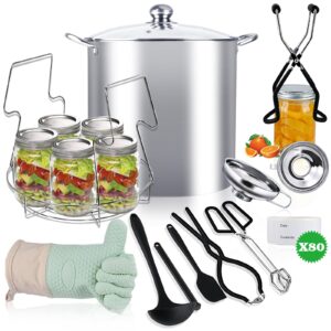 canning pot-canning supplies starter kit, stainless steel canning tool kit，water bath canner with rack for canning.