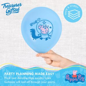 Treasures Gifted Peppa Pig Balloon - 12 Pack - 12in Latex Peppa Pig Party Balloons - Peppa Pig Party Decorations - Officially Licensed Peppa Pig Birthday Party Supplies - Peppa Pig Balloons