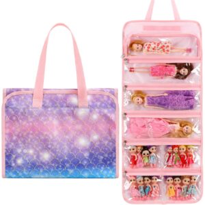 jianya dolls storage bag toys display carrying storage organizer clear view compatible with all surprise dolls small toy, mermaid scales