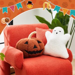 Poen 2 Pcs Halloween Pillows Pumpkin Pillow Halloween Shaped Throw Pillows Halloween Decorative Pillows Halloween Decor for Holiday Party Gift Sofa Bed Cushion