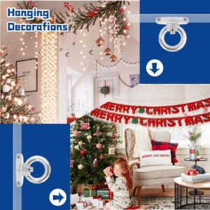 AccEncyc 6 Pack No Hole Adhesive Ceiling Hooks No Drill Ceiling Hanging Hook for Hanging Light Plants Lanterns Wind Chime Hanger Sticky Eye Hooks for Baby Mobile Curtain