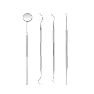 gshllo 4 pcs stainless steel tartar remover dog teeth picks dental tartar removal cleaner tooth plaque scraper pet oral cleaning tool