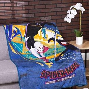 Spider-Man Micro Raschel Throw Blanket, Gwen and Miles Across The Spider-Verse Standard