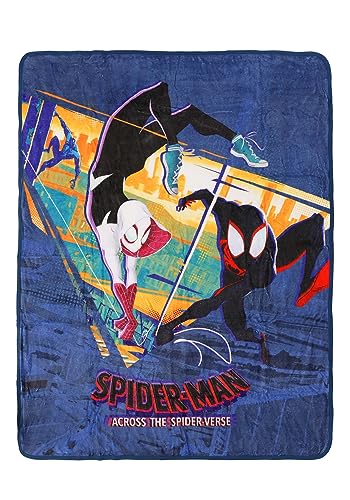 Spider-Man Micro Raschel Throw Blanket, Gwen and Miles Across The Spider-Verse Standard