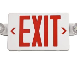 GZRUIYANG Exit Sign with Emergency Lights Red, LED Emergency Exit Light with Battery Backup, UL 924 Certified, AC 120/277V, Commercial Emergency Lights Combo for Business - 1 Pack