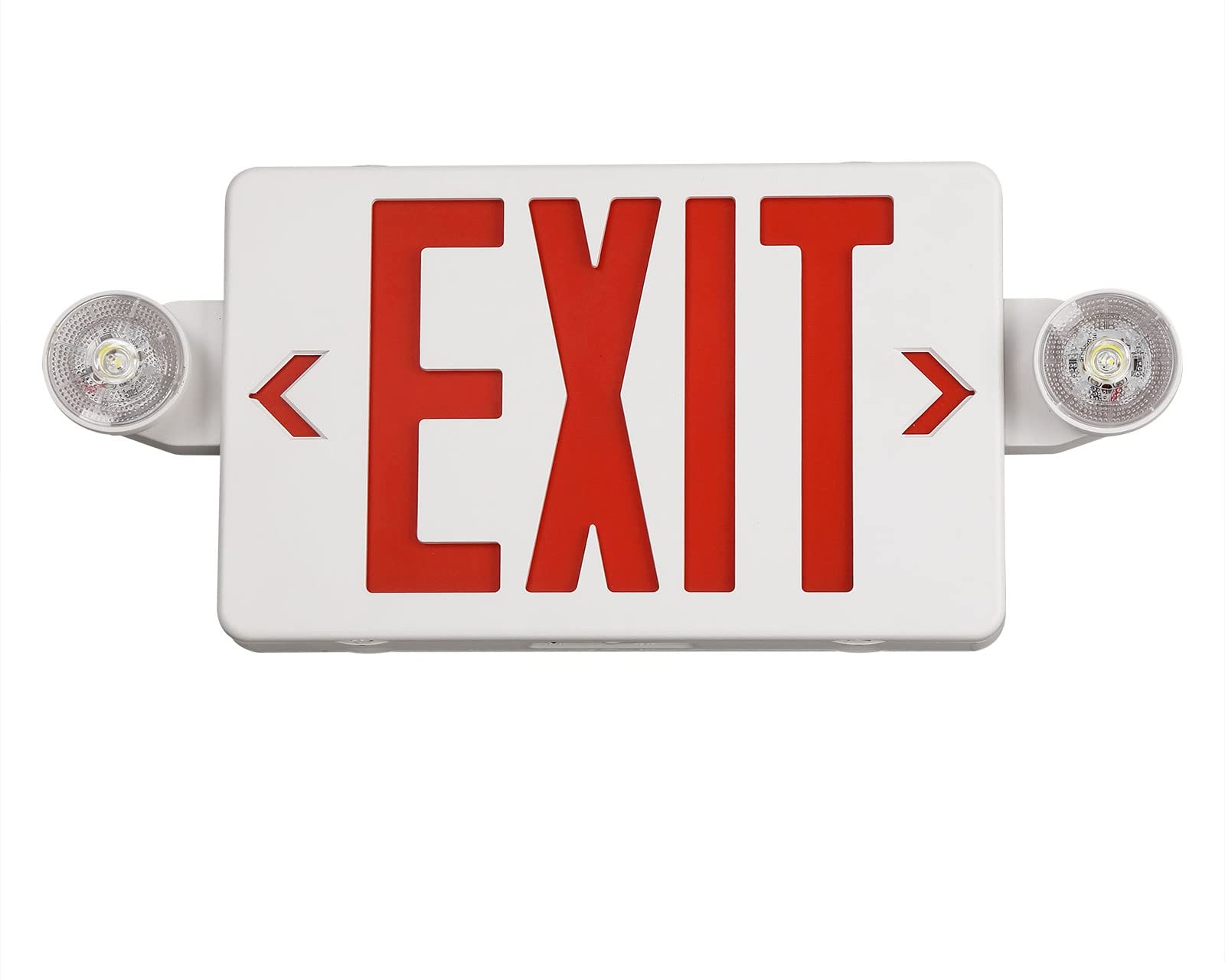 GZRUIYANG Exit Sign with Emergency Lights Red, LED Emergency Exit Light with Battery Backup, UL 924 Certified, AC 120/277V, Commercial Emergency Lights Combo for Business - 1 Pack