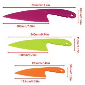 VAKTOK-3pcs Nylon Kitchen Knife Plastic Knives Nylon Kids Chef Knives Suitable for children beginners in the kitchen to make fruit lettuce vegetable salad bread