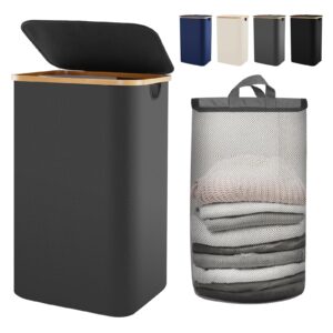 laundry basket with lid, 120l clothes hamper for laundry basket collapsible, laundry hamper organizer for bedroom, laundry room, dirty clothing hamper