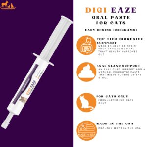 PICCARDMEDS4PETS Digi-Eaze Probiotic Paste Easy Dosing Syringe for Upset Stomach, Traveling Diarrhea, Digestive Health for Cats 220 Grams