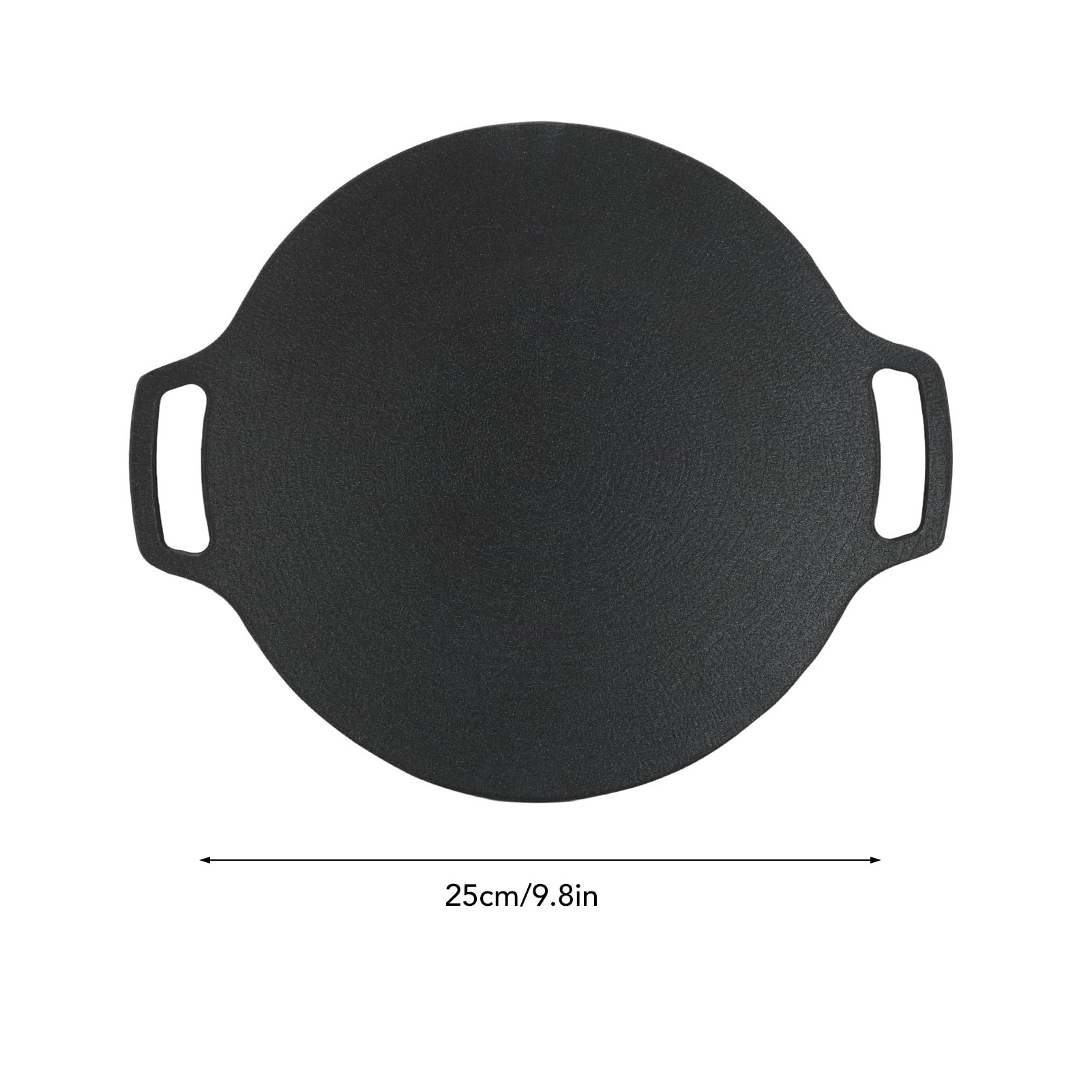 Korean Grill Pan,Korean Style BBQ Griddle Pan For Stove Top,Round Griddle with Non Stick 6 Layer Coating for Gas Cooker Round Double Handle BBQ Griddle(25cm)