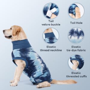 Susici Dog Recovery Suit After Surgery Dog Onesies Cone Surgical Recovery, Dog Pajamas Breathable Soft Stretch Prevent Licking for Abdominal Wound Badage (S)