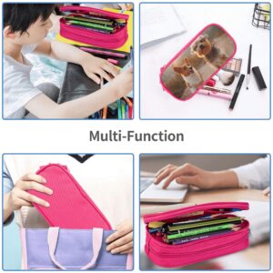 buxvhre Custom Pencil Case Personalized Add Photo Text Logo Pen Bag Large Capacity Zipper Pencil Box for Office Travel Graduation Gifts (Pink)